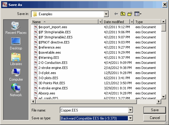 Backward Compatibility for EES Files